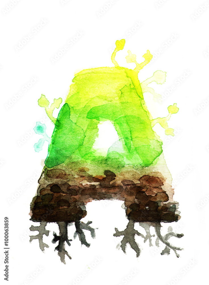 Hand painted letter A Stock Illustration | Adobe Stock
