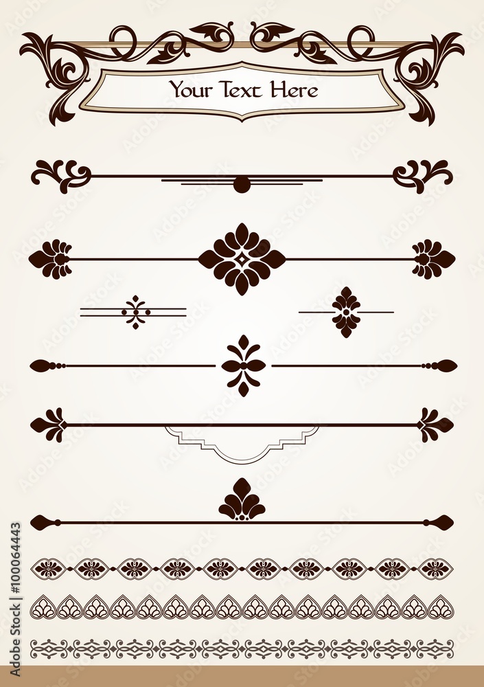Page dividers, borders and design elements Stock Vector | Adobe Stock