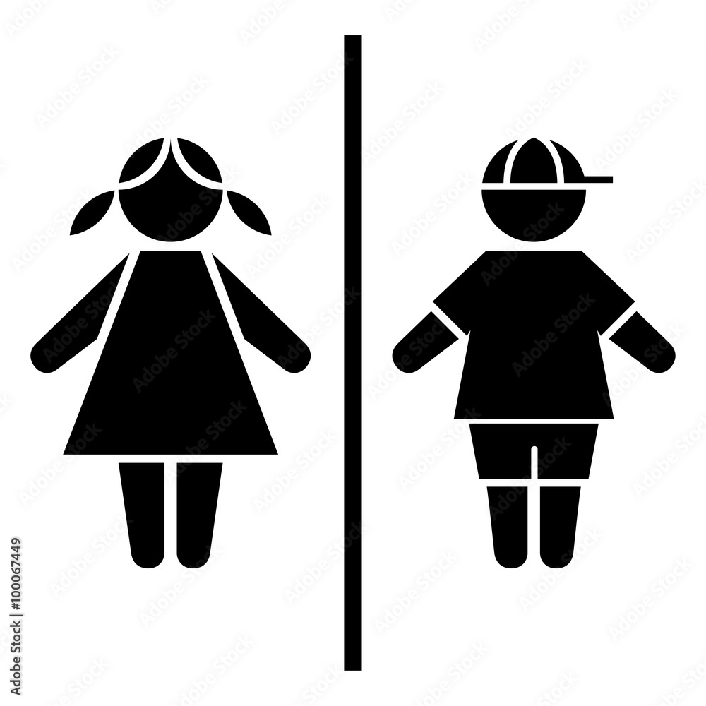 Icon pictogram children boy and girl genders Stock Vector | Adobe Stock