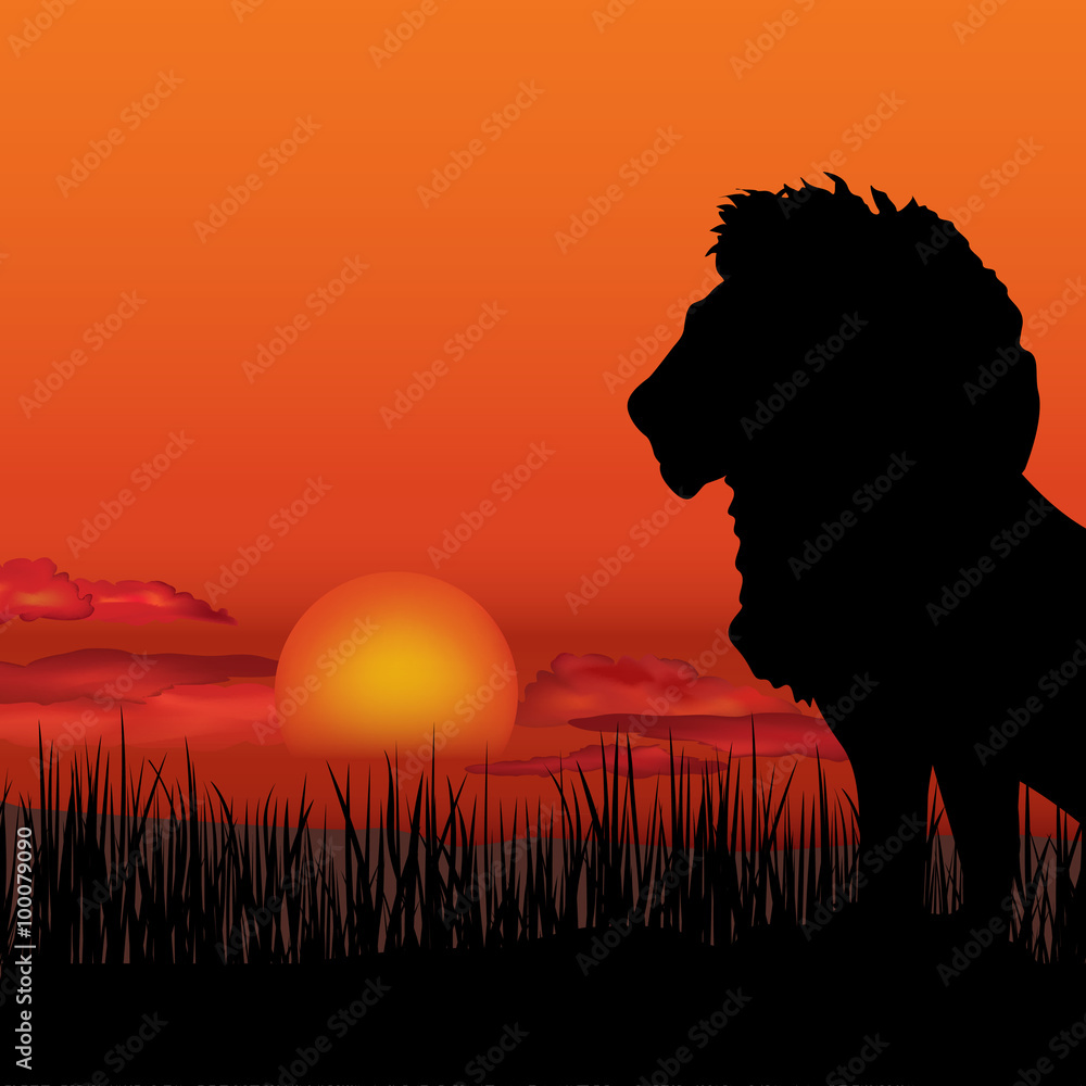 African Animals Sunset Wallpaper
