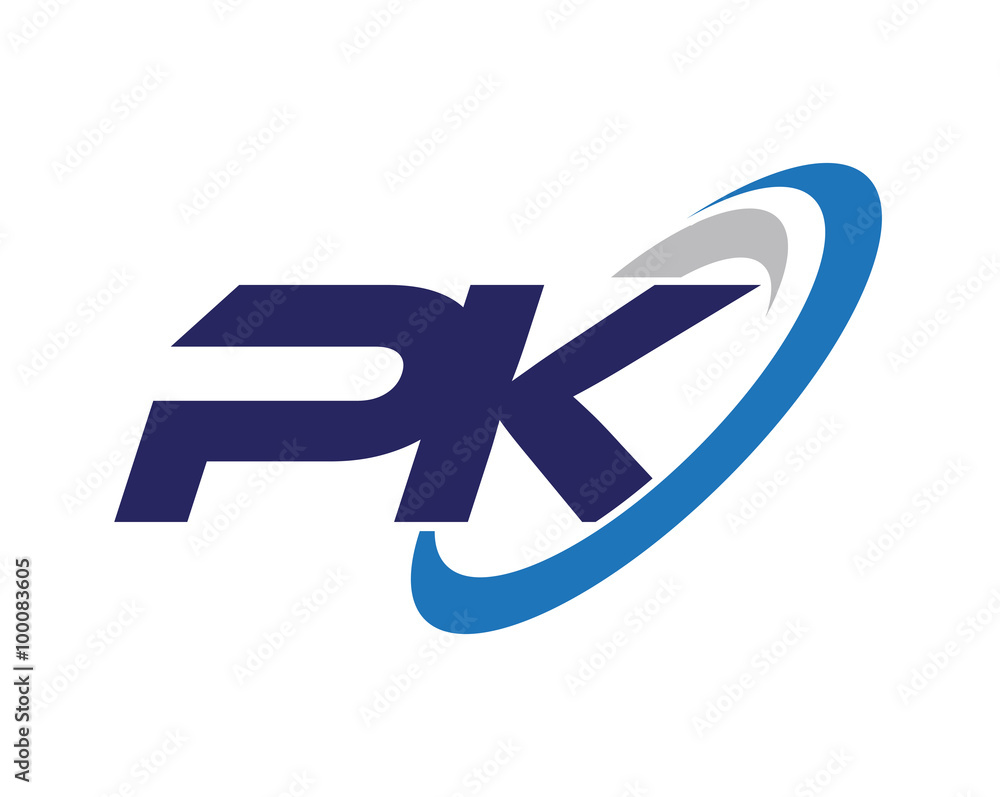 PK Letter Swoosh Business Logo Stock Vector | Adobe Stock