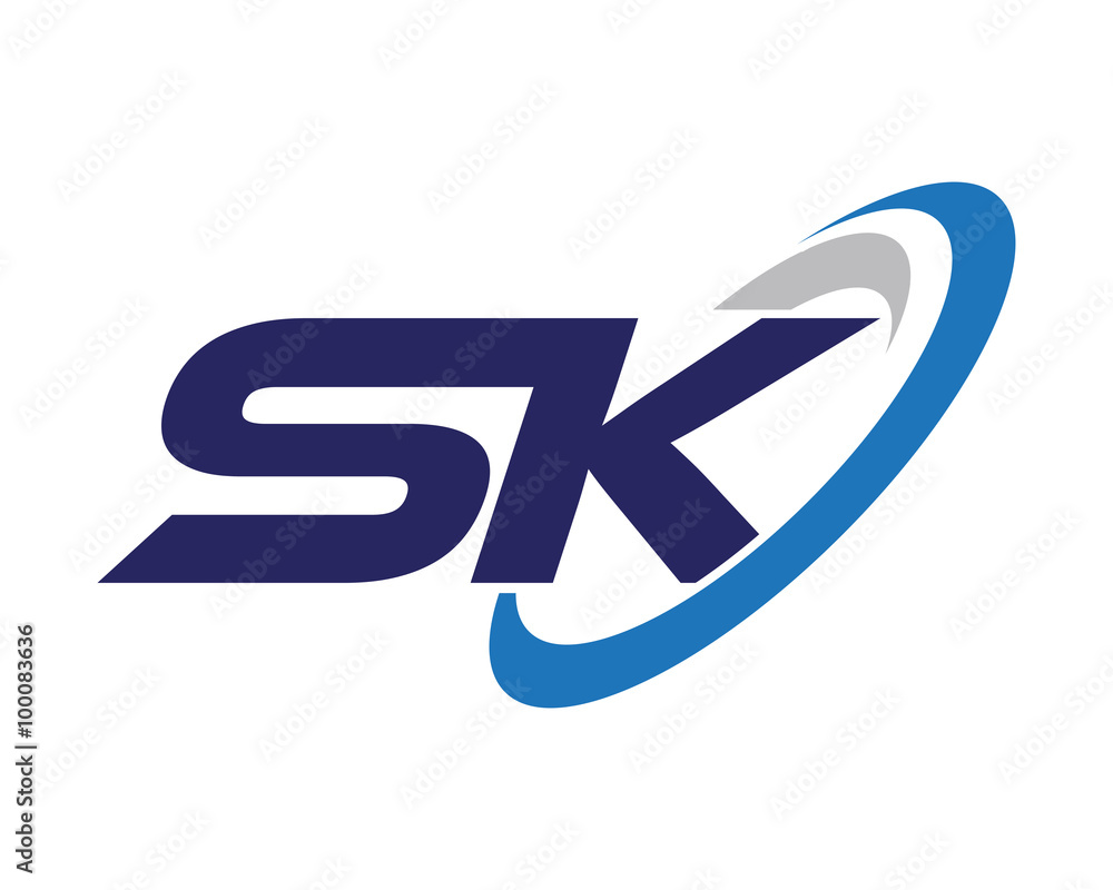 SK Letter Swoosh Business Logo Stock Vector | Adobe Stock