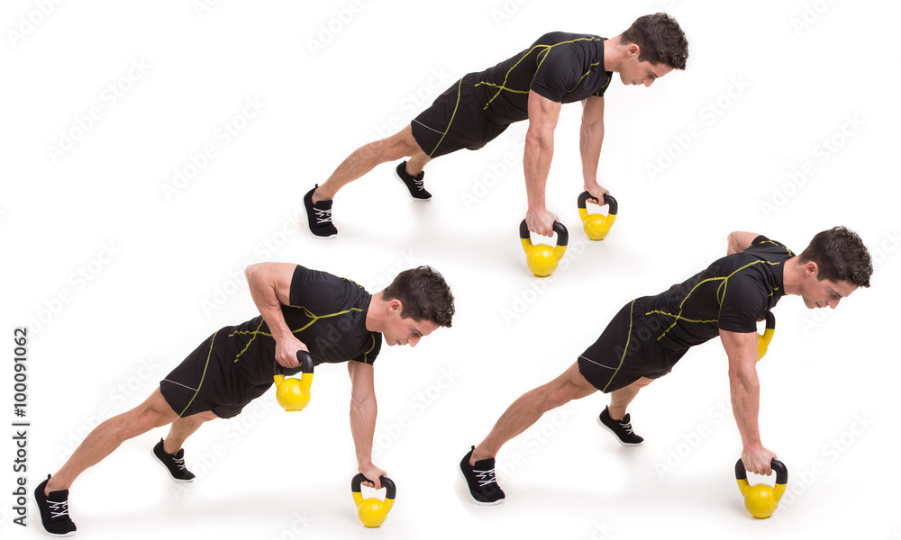 Kettlebell, Walking Row, Exercise Stock Photo | Adobe Stock