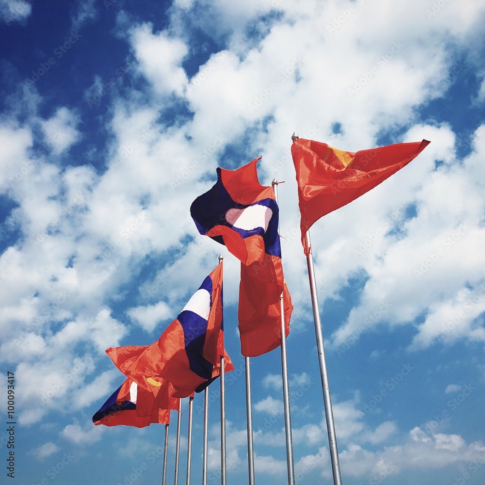 Lao PDR national flag Stock Photo | Adobe Stock