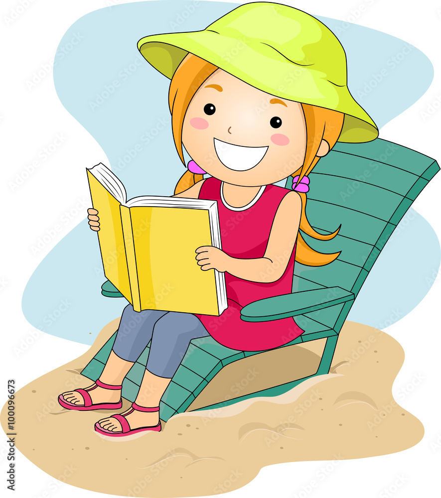 Summer Beach Reading Clipart