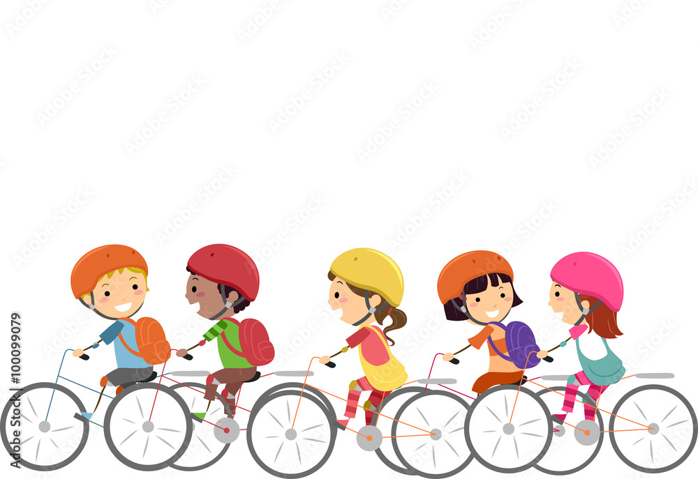 Stickman Kids Bike Helmet Stock Vector | Adobe Stock