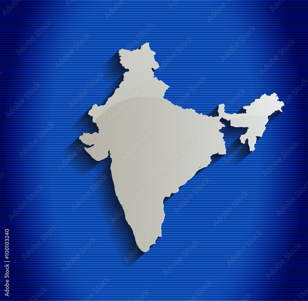 India map blue line 3D vector Stock Vector | Adobe Stock