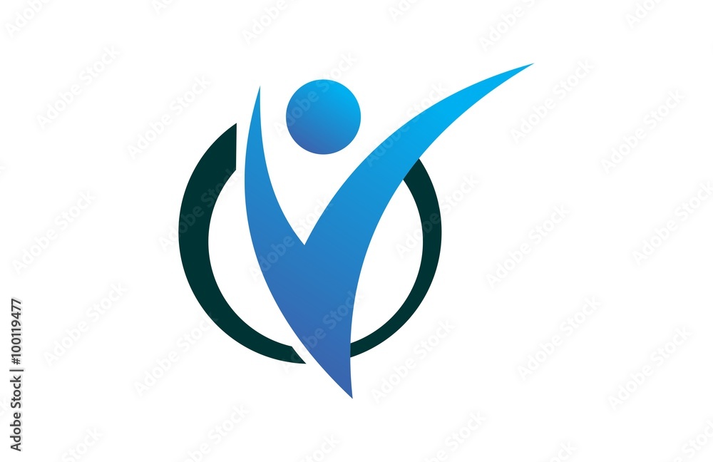 letter v human logo Stock Vector | Adobe Stock