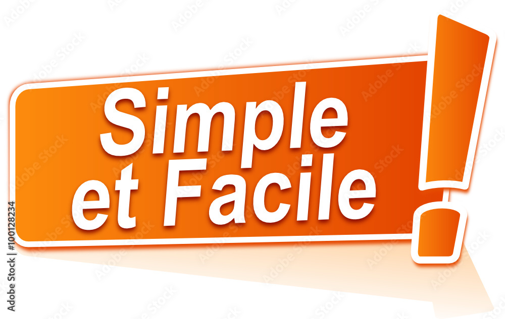 simple et facile sur étiquette orange Stock Vector | Adobe Stock