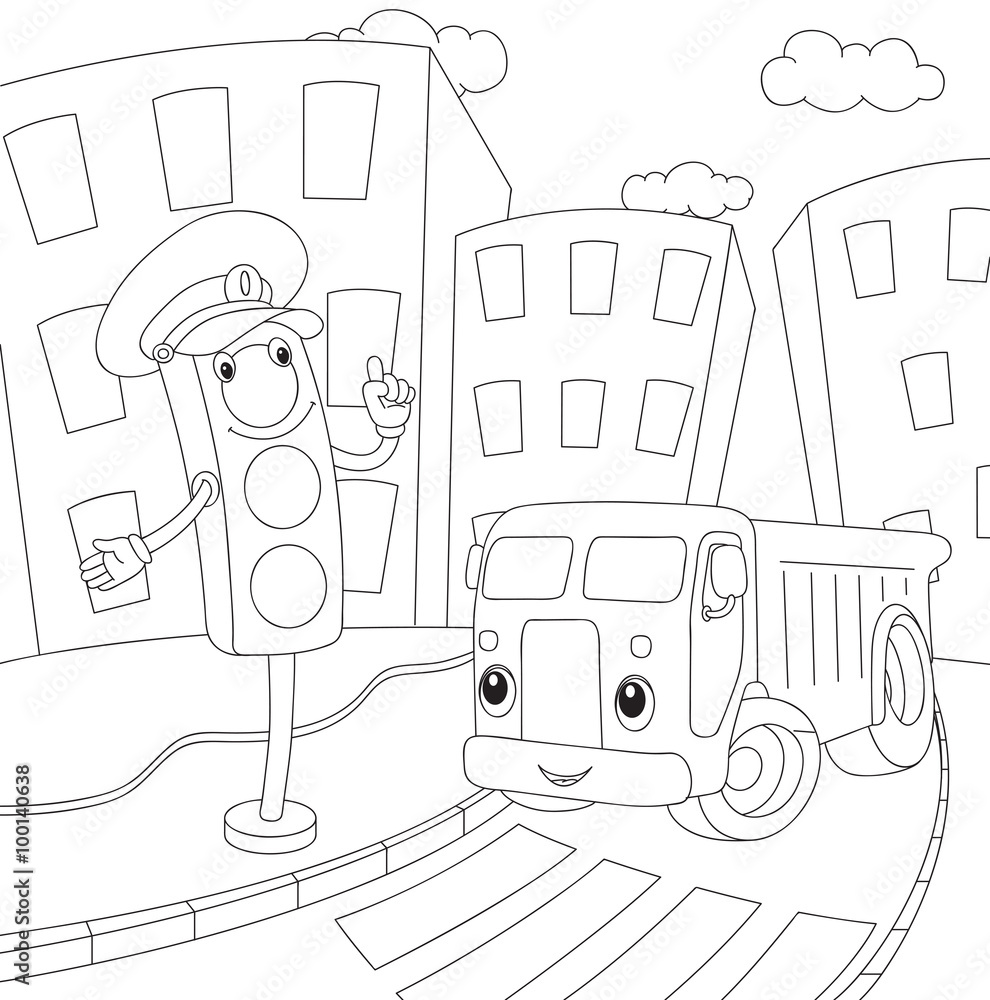 Kids Coloring Pages Traffic Lights