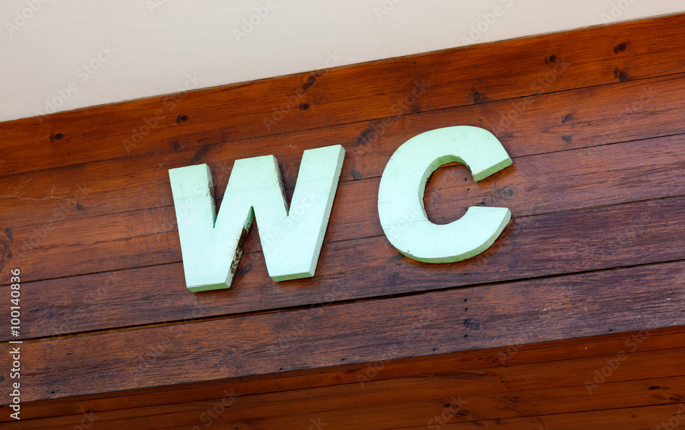 Letter WC on wooden planks Stock Photo | Adobe Stock