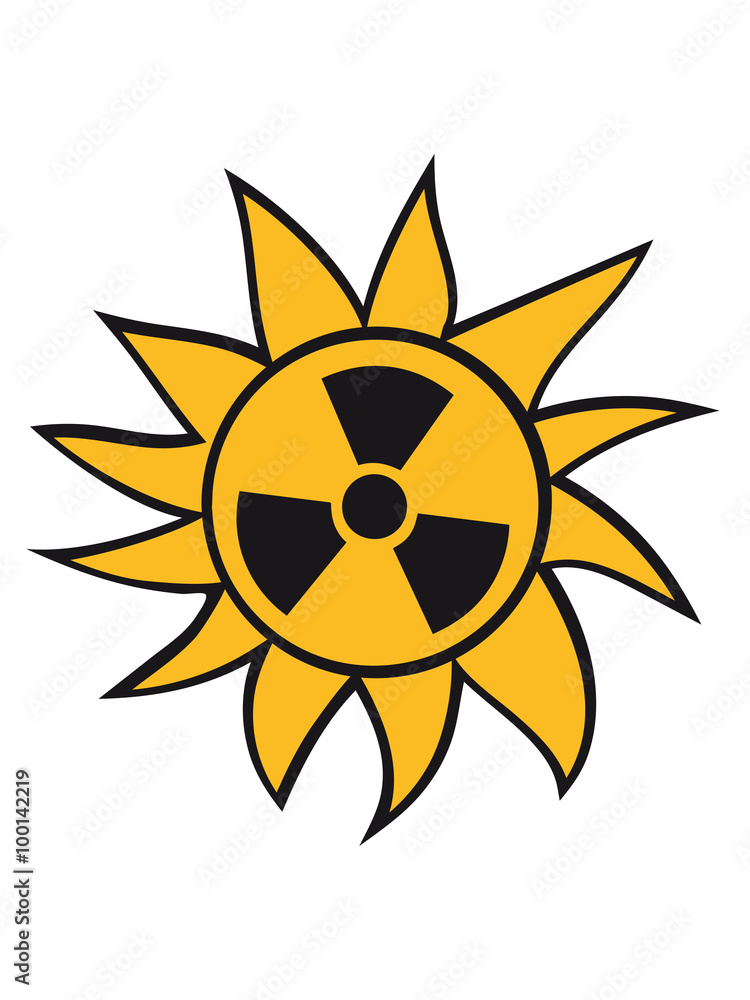 radioactive atomic bomb radiation rays uranium sun sign shine symbol ...