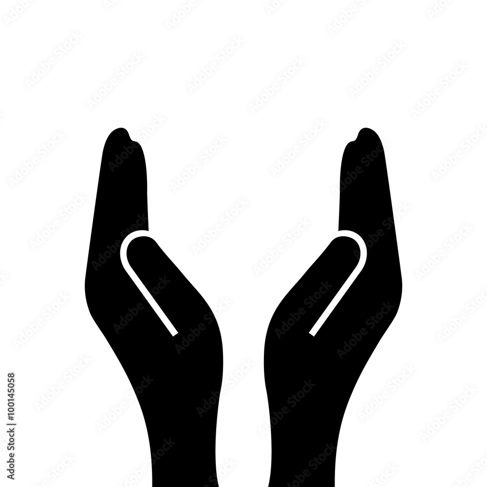 Cupped Hands Silhouette