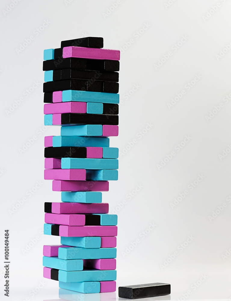 color jenga tower Stock Photo | Adobe Stock