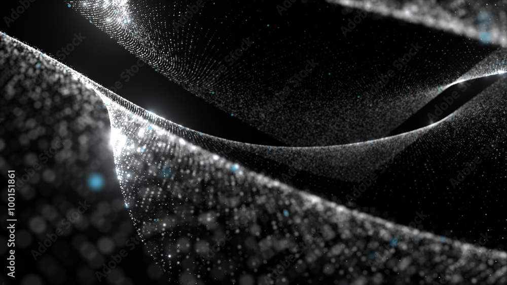 abstract particle background, 3d render with depth of field, glow and randomize elements Stock ...