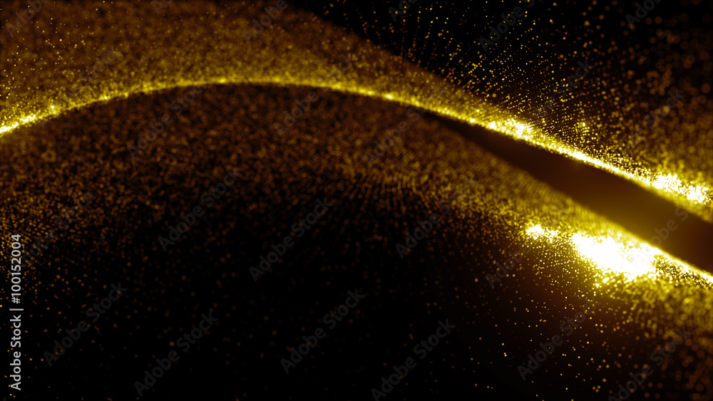 abstract particle background, 3d render with depth of field, glow and randomize elements Stock ...
