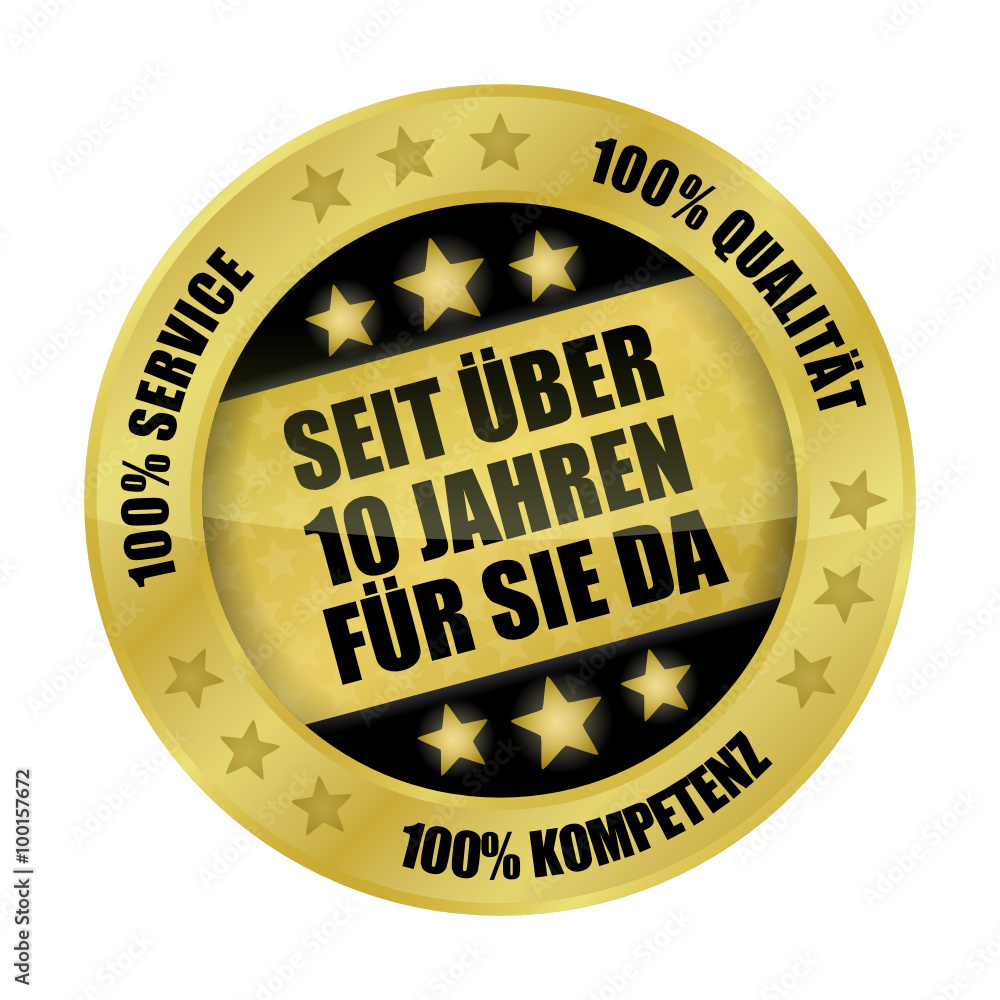 button 201405g seit ueber 10 jahren fuer sie da I Stock Vector | Adobe ...