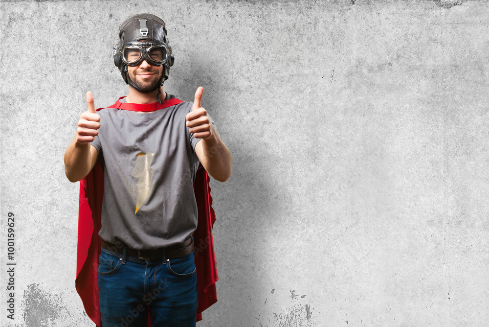 super hero man on white background Stock Photo | Adobe Stock