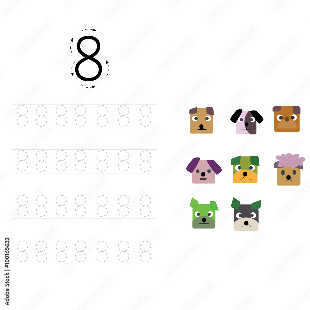 Writing practice number one printable worksheet for preschool ...