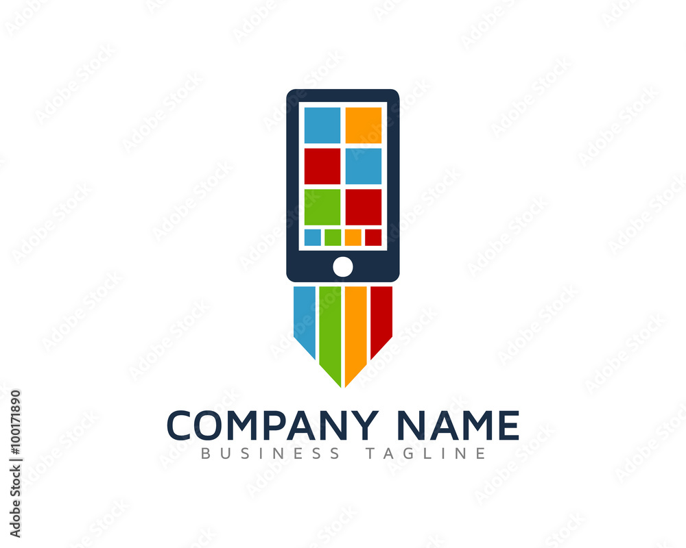 App Mobile Launch Logo Design Template Stock Vector | Adobe Stock