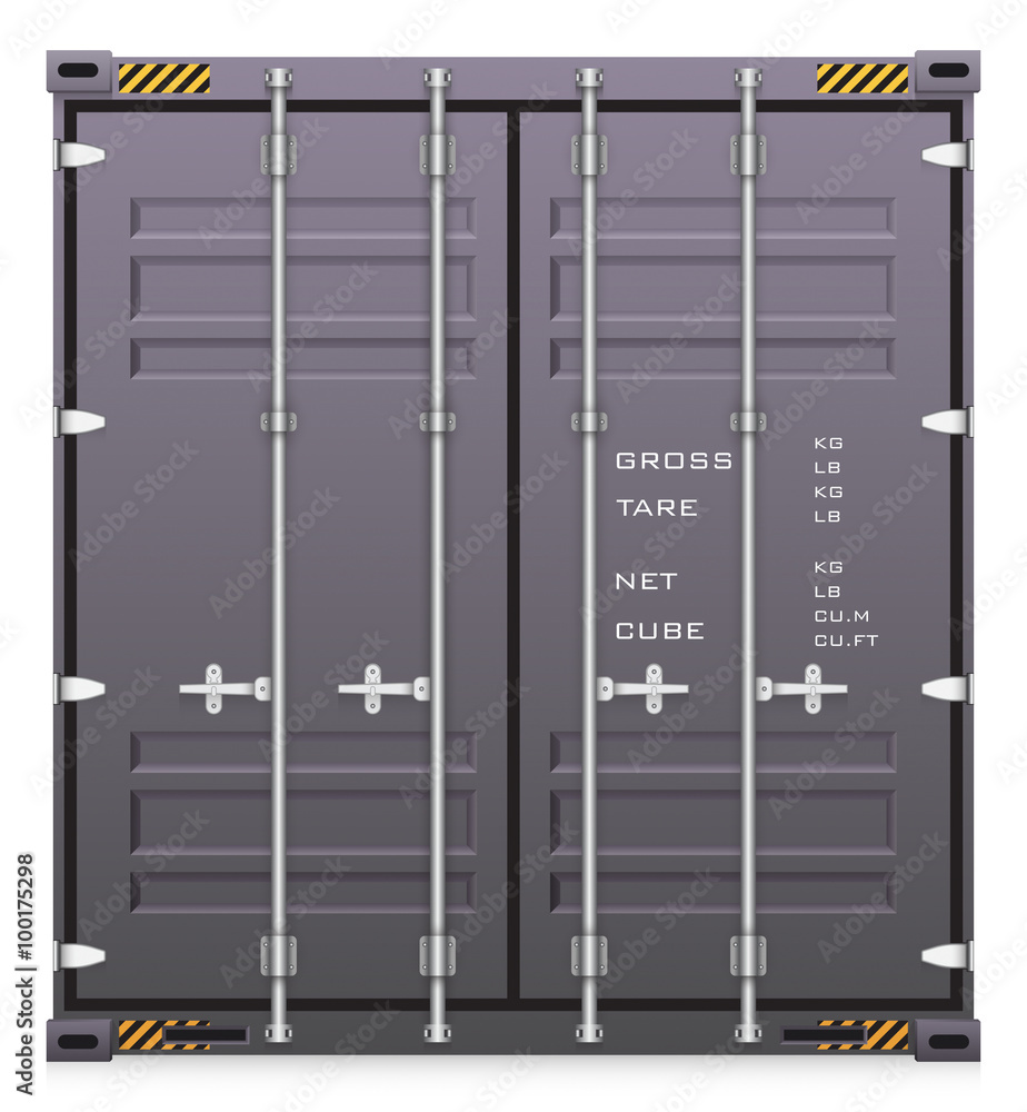 Cargo container vector isolated on white background. Metal box or ...