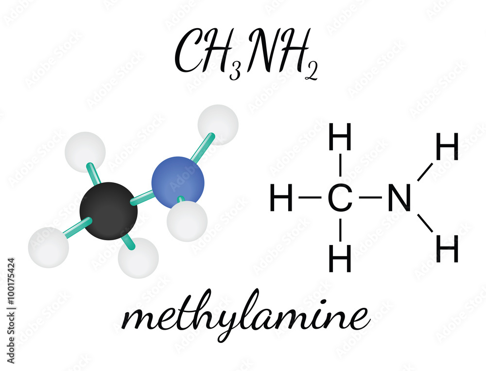 CH3NH2 methylamine molecule Stock Vector | Adobe Stock