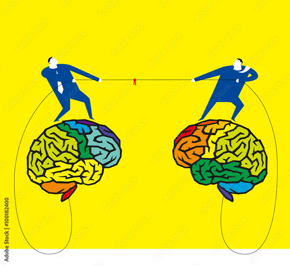Vetor de Ideological : Pull and Push / Two thinking in my lefr brain ...