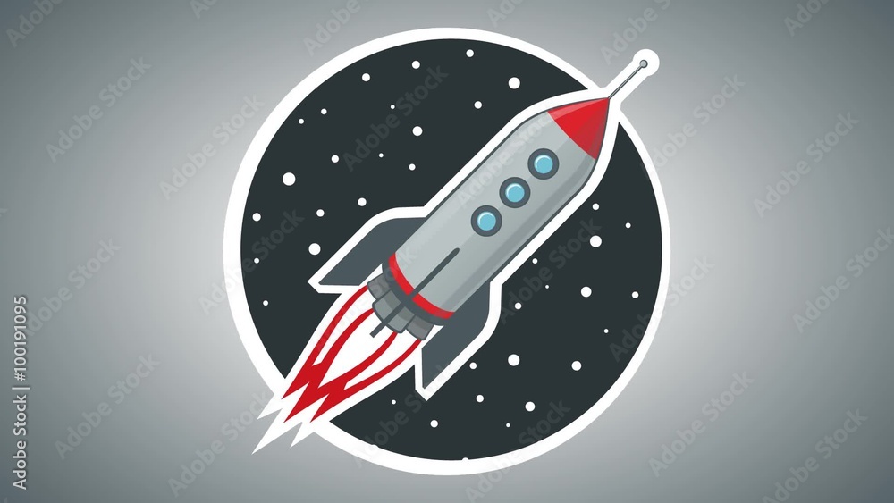 Looping flight of a rocket Stock Video | Adobe Stock