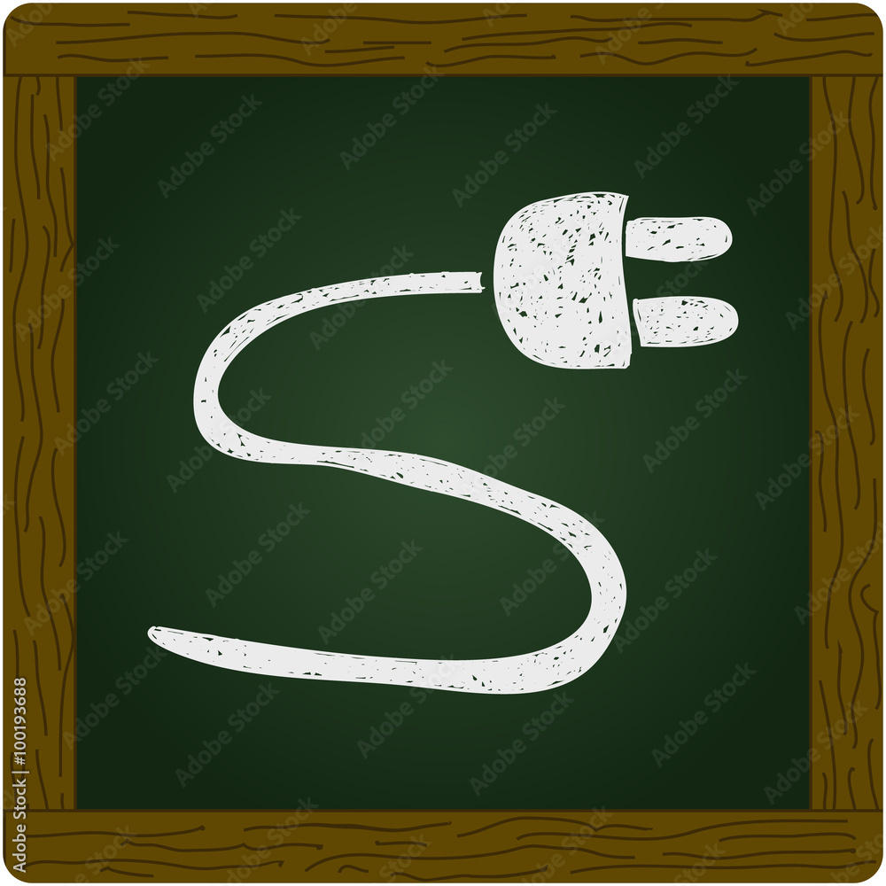 Simple doodle of a power cable Stock Vector | Adobe Stock