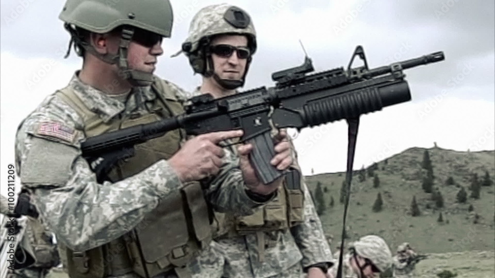 Slow motion 40 mm grenade launcher firing. Stock Video | Adobe Stock