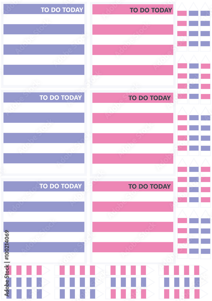 TO DO TODAY printable memo notes and Arrows/Bookmarks, in flat colors ...