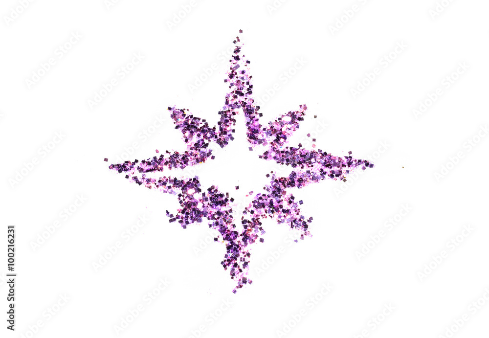 Abstract star of purple glitter sparkle on white background Stock Photo ...