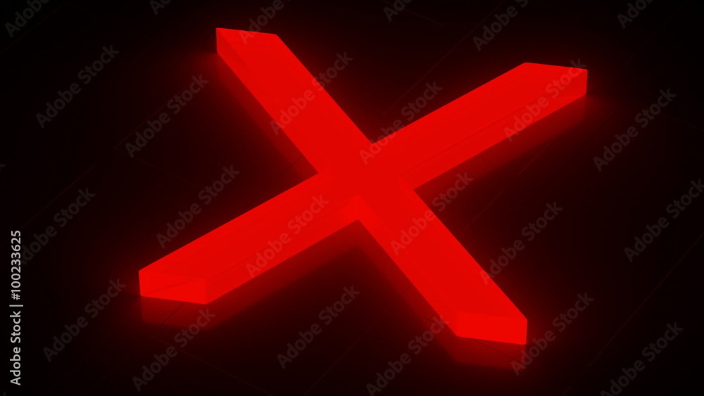 Animated falling red X 3d neon letter in dark space. Stock 비디오 | Adobe ...