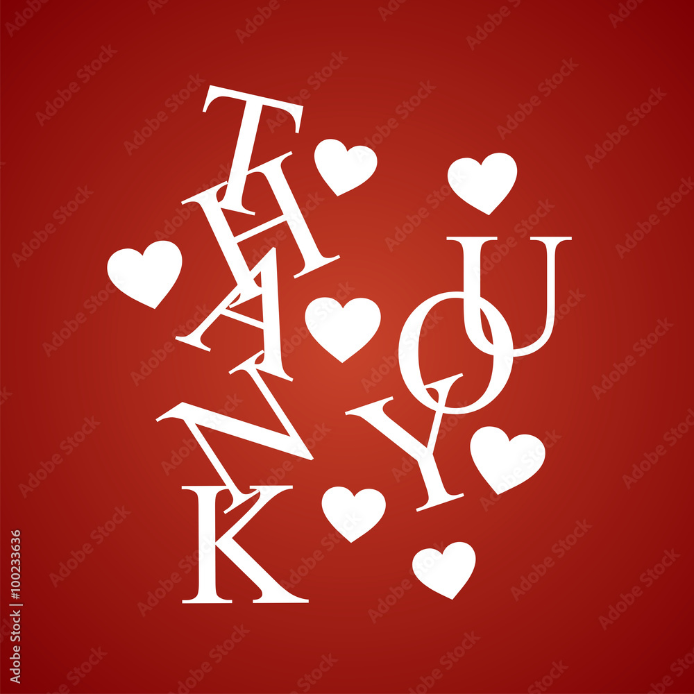 Thank you letters play red background Stock Vector | Adobe Stock