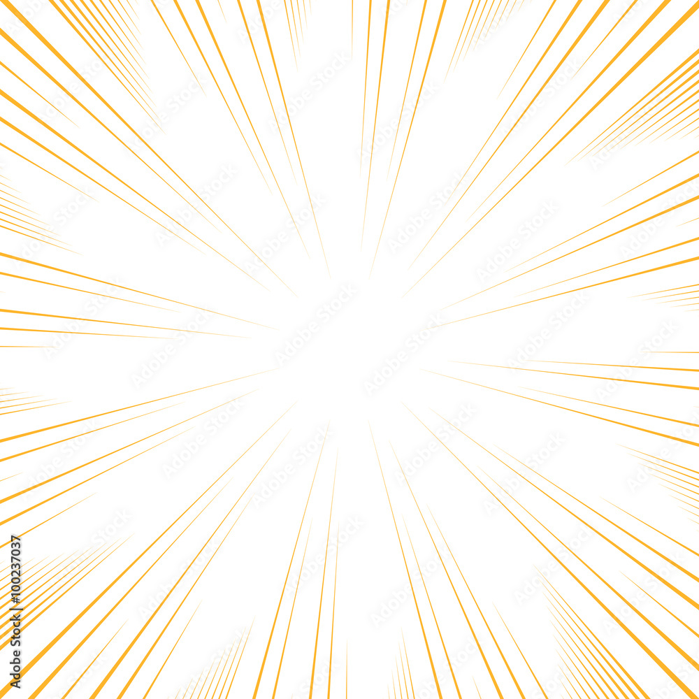 Vector comic book speed lines background. Starburst yellow lines ...