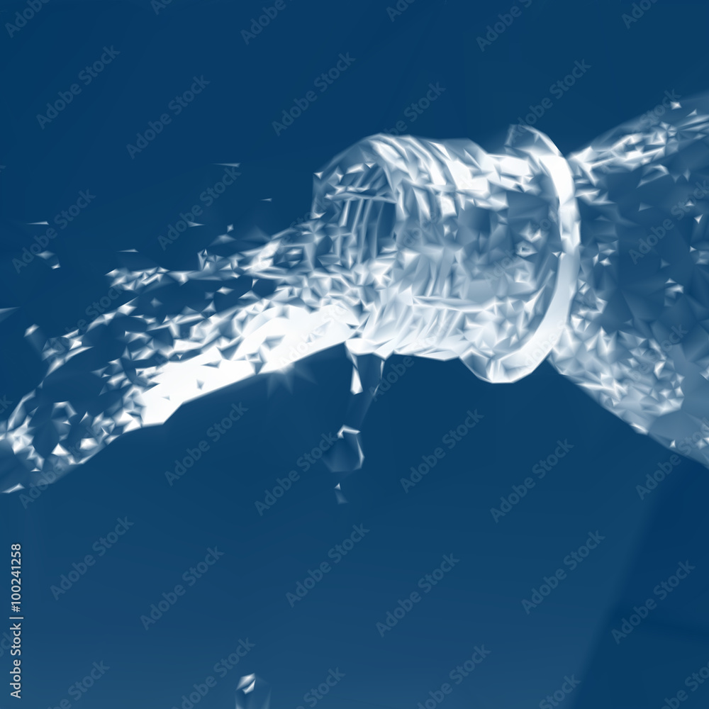 Plastic bottle of water splash vector illustration background mesh ...