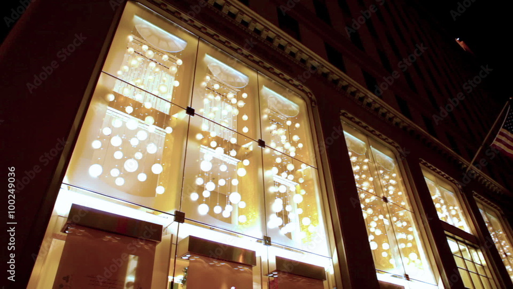 Building with lights in the windows. Stock Video | Adobe Stock