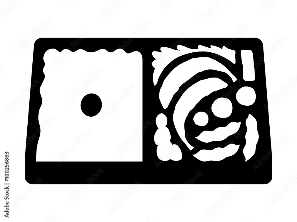 Japanese bento lunch box flat icon for food apps and websites Stock ...
