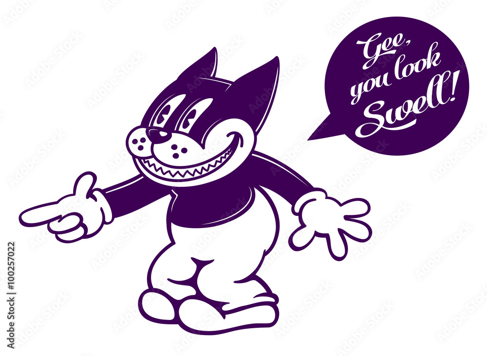Cartoon Cat Pointing