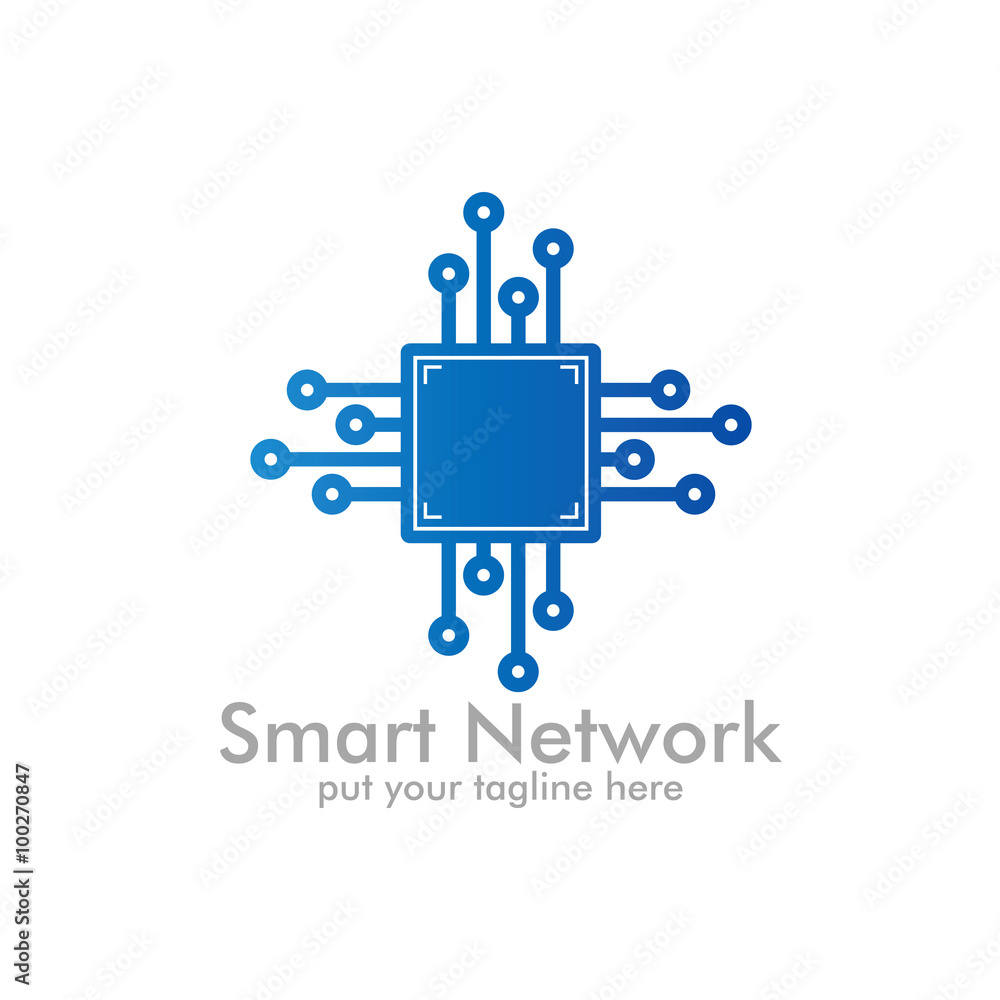 Circuit Network Logo icon Stock Vector | Adobe Stock