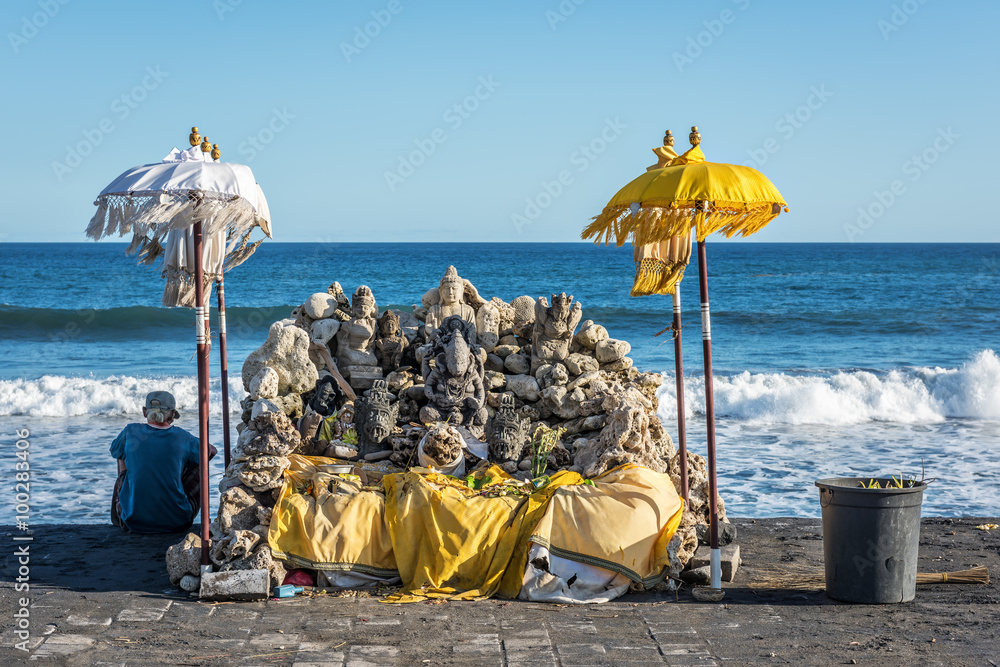 Small shrine on Sukawati beach in Bali Stock Photo | Adobe Stock