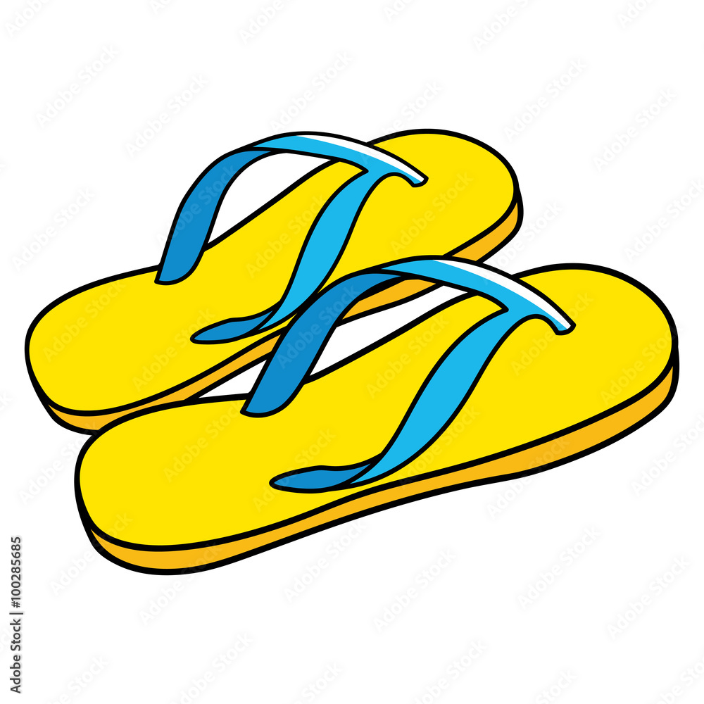 Cartoon Illustration Of Sandals Stock Vector | Adobe Stock