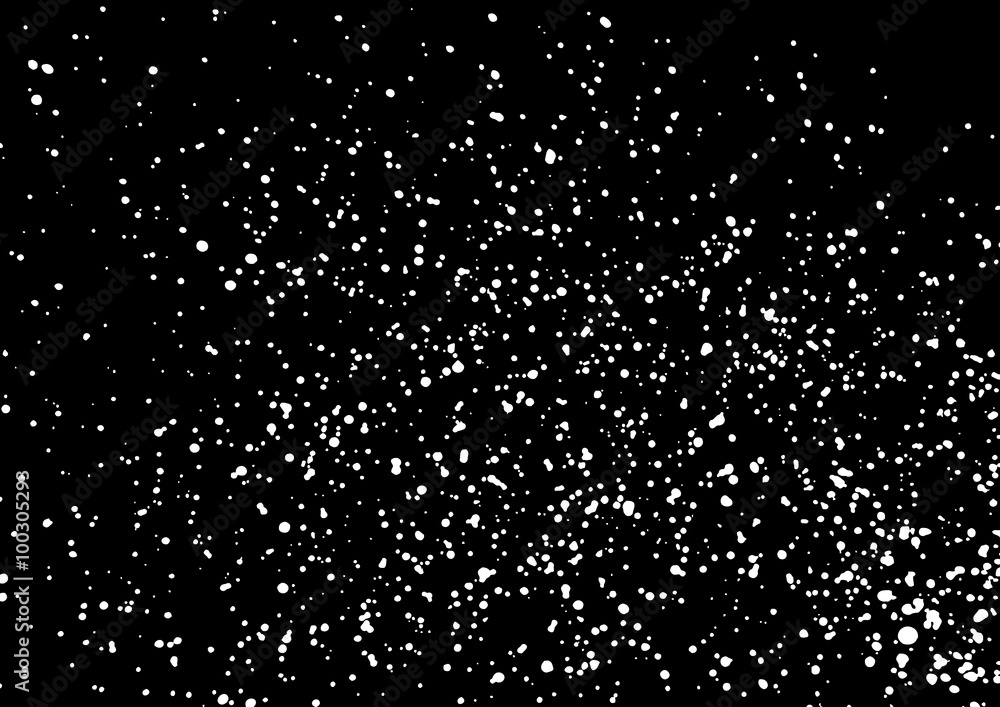 Falling and blow snow texture pattern on black background. Christmas ...