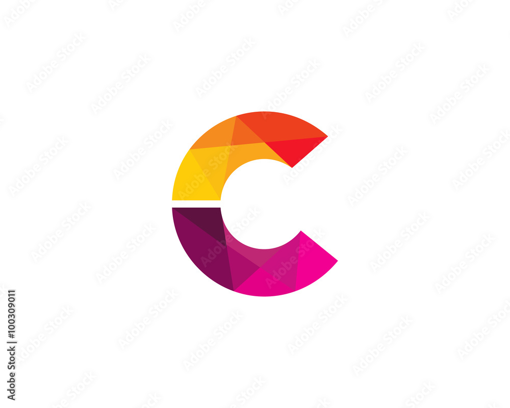 Letter C Color Poly Logo Design Stock Vector | Adobe Stock