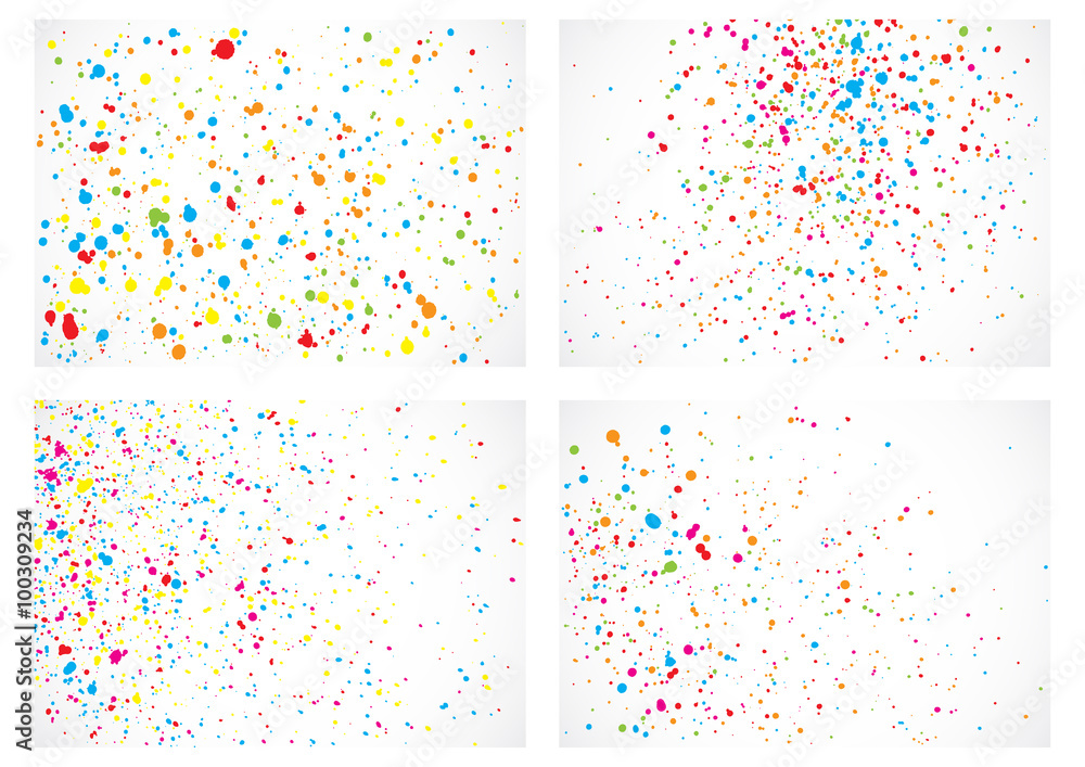 Set of colorful confetti isolated on white background. Collection ...