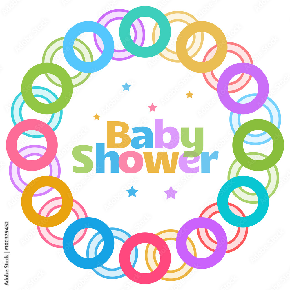 Baby Shower Colorful Rings Circular Stock Illustration | Adobe Stock