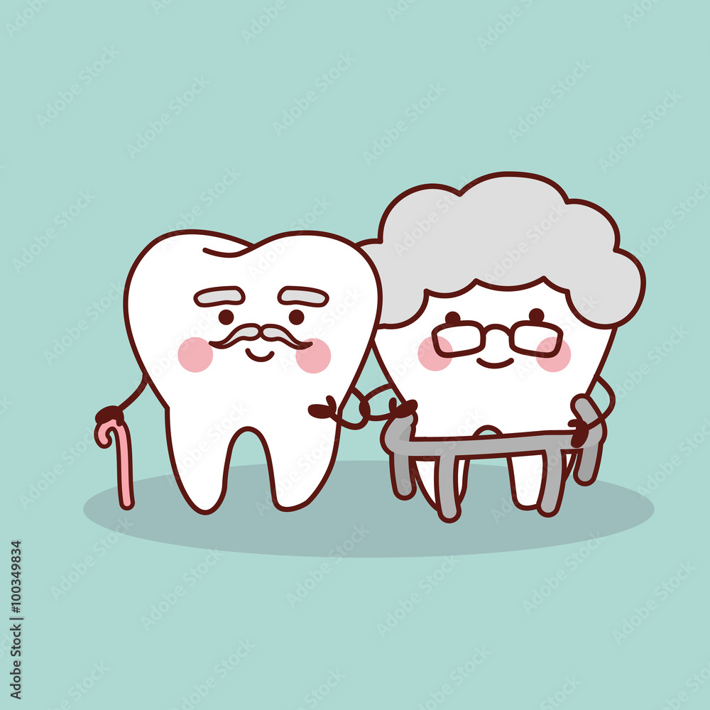 Happy cartoon old tooth Stock Vector | Adobe Stock