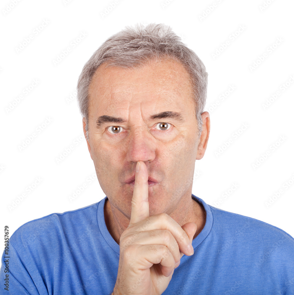 Senior - Mund halten Stock Photo | Adobe Stock