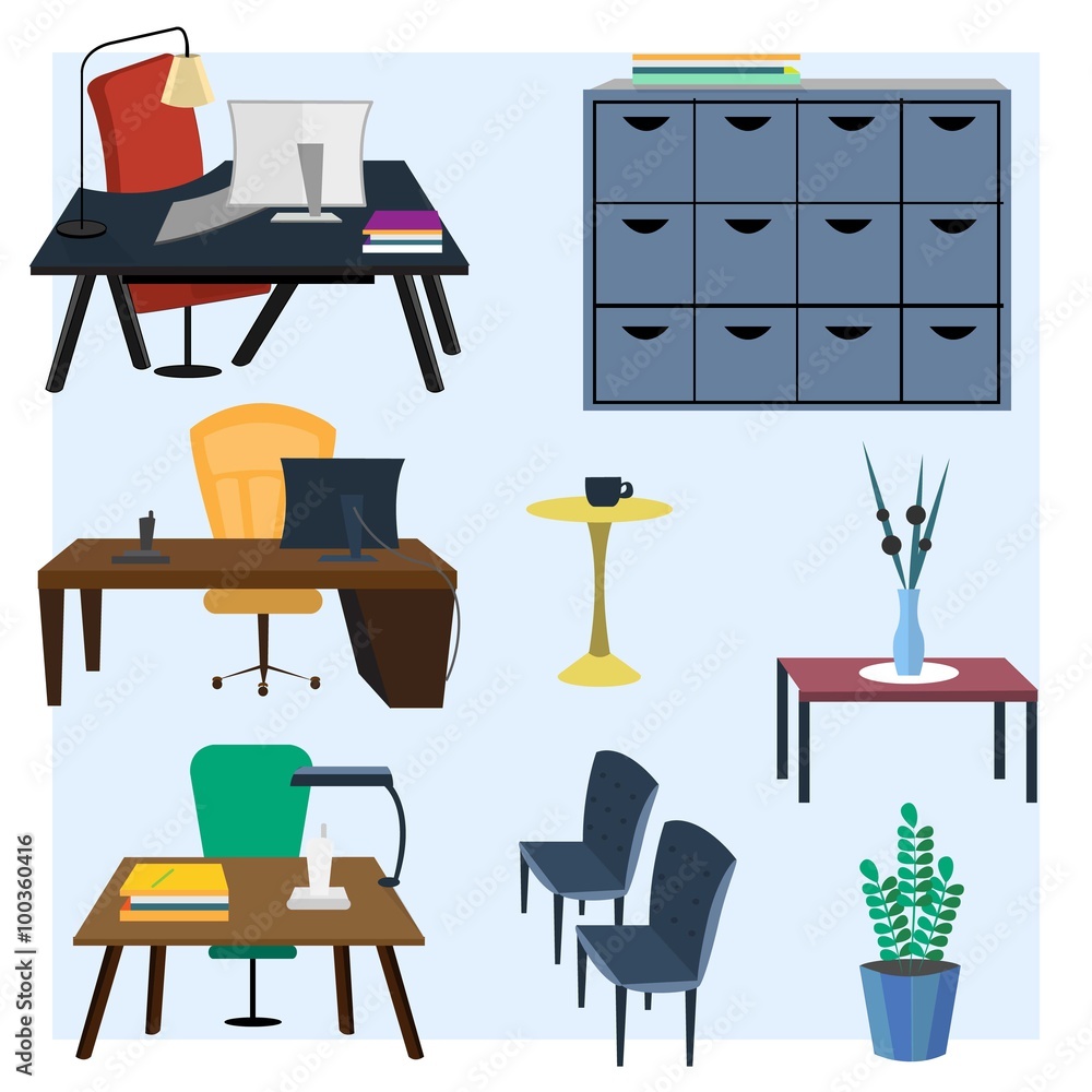 Office Furniture Vector
