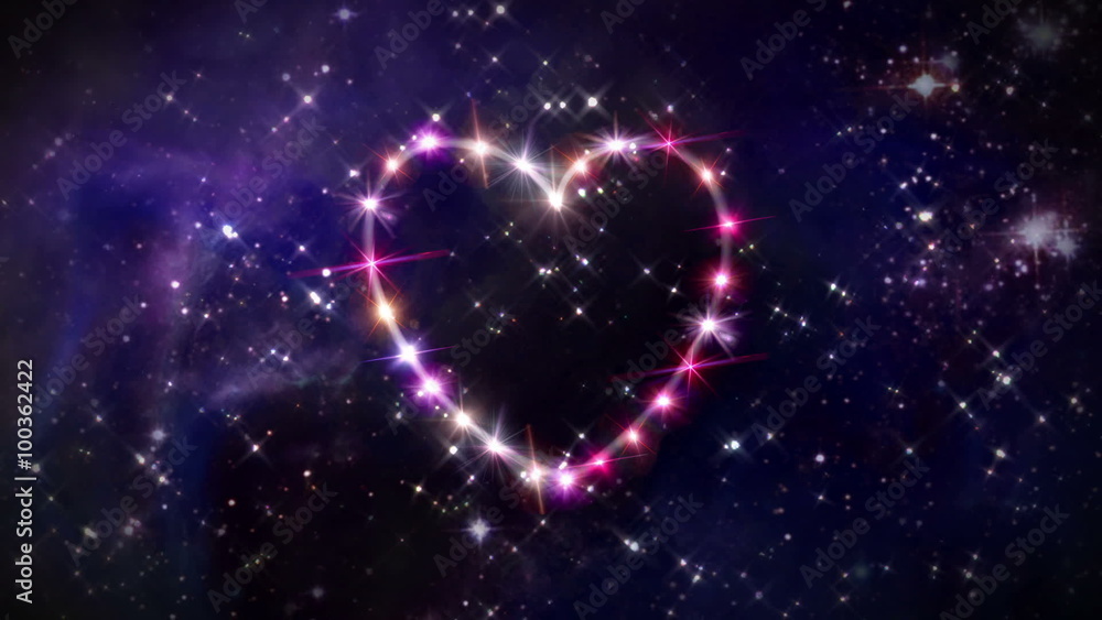 starry night in space background with heart forming from stars Stock ...